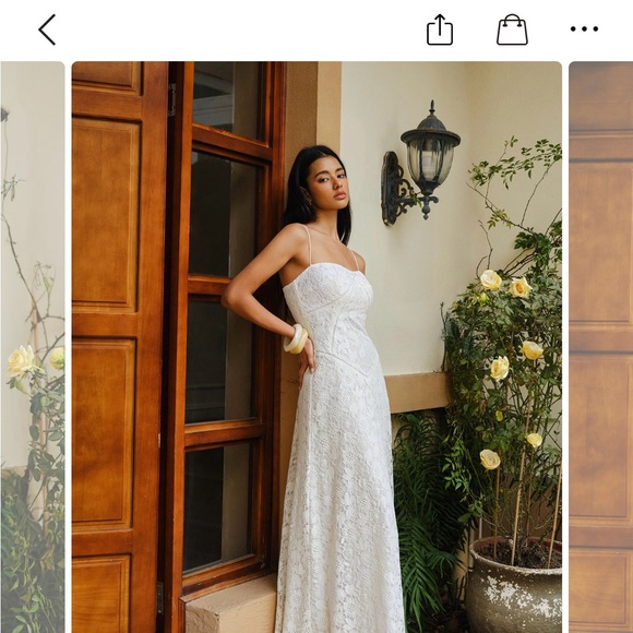 Commense | Dresses | Commense White Lace Maxi Dress | Poshmark